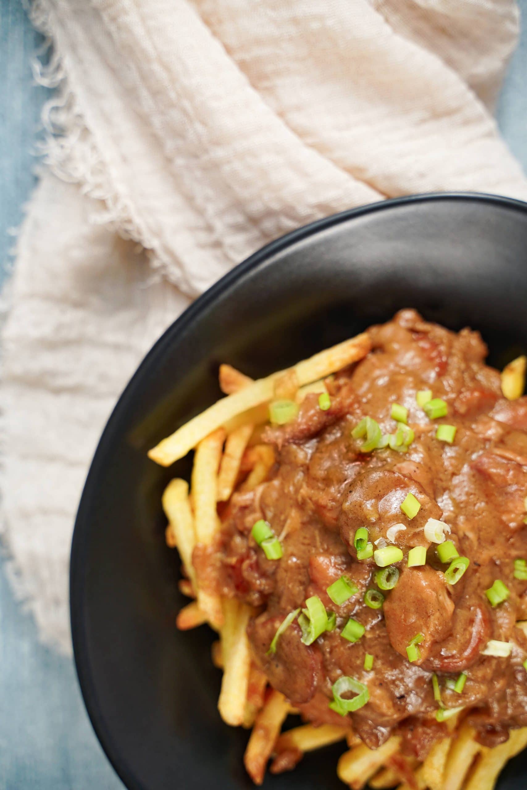 Easy Chicken Sausage Gumbo Topped Fries