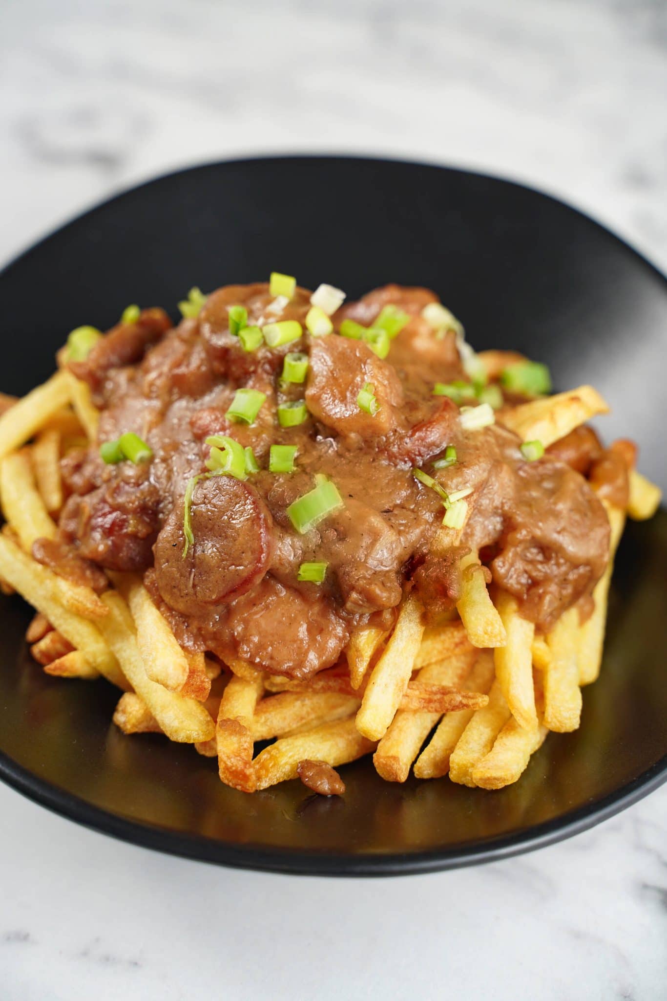 Easy Chicken Sausage Gumbo Topped Fries