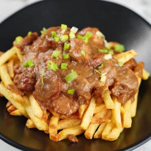 Easy Chicken Sausage Gumbo Topped Fries - Cook Gem