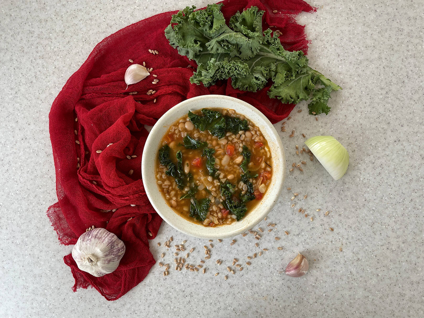 Simple Vegan Farro Soup