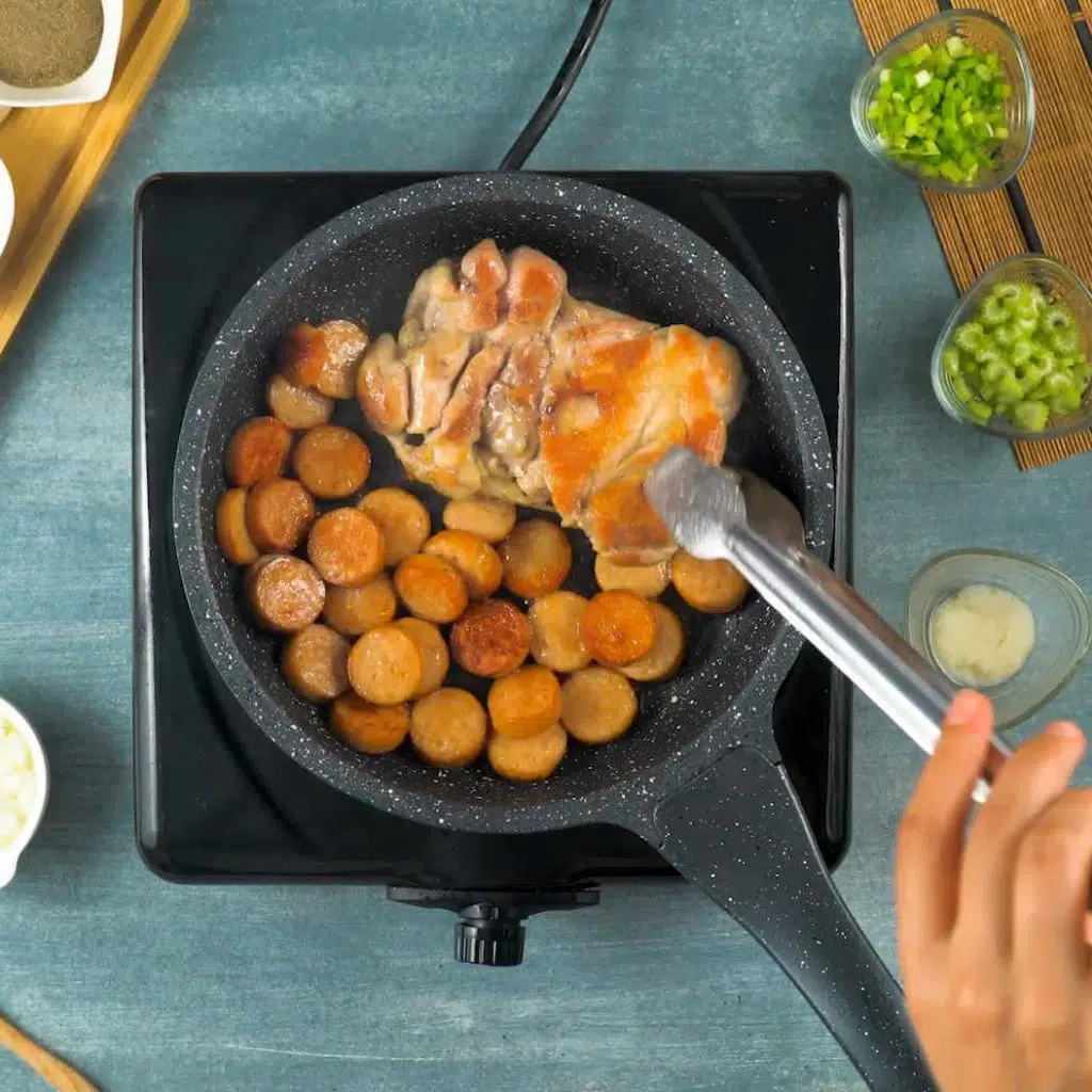 Easy Chicken Sausage Gumbo Topped Fries