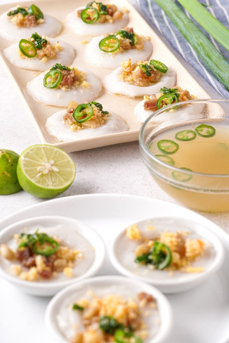 Savory Vietnamese Steamed Rice Cakes (Banh Beo)